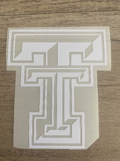 Texas Tech University Red Raiders, Matte White Vinyl Overlapping "TT ...